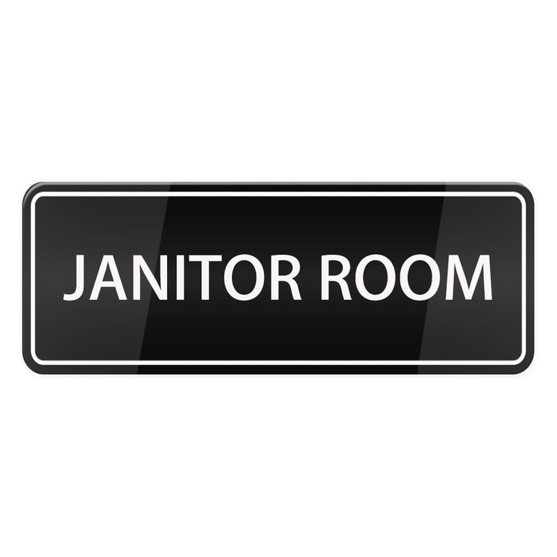 Janitor Room Sign For House (With Strong Adhesive Tape), 3" X 10 ...