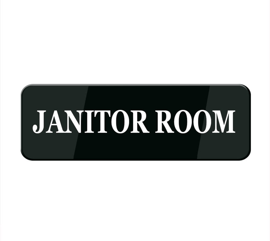 Janitor Room Sign Stickers, 10X3 Inch Acrylic Plaque With Strong ...
