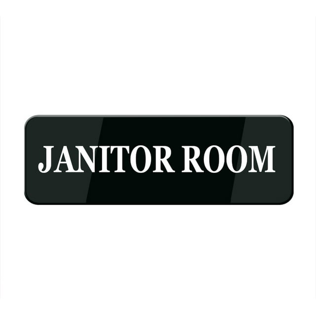 Janitor Room Sign Stickers, 10X3 Inch Acrylic Plaque With Strong ...