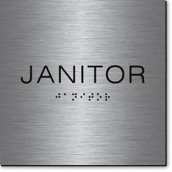 Janitor Sign-Steel / Black (4 Units) - Walmart.com