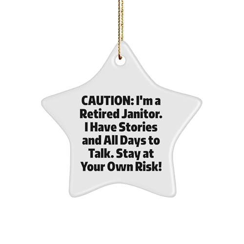 Janitor Star Ornament Funny Caution Gift for Janitors Men from Friends ...