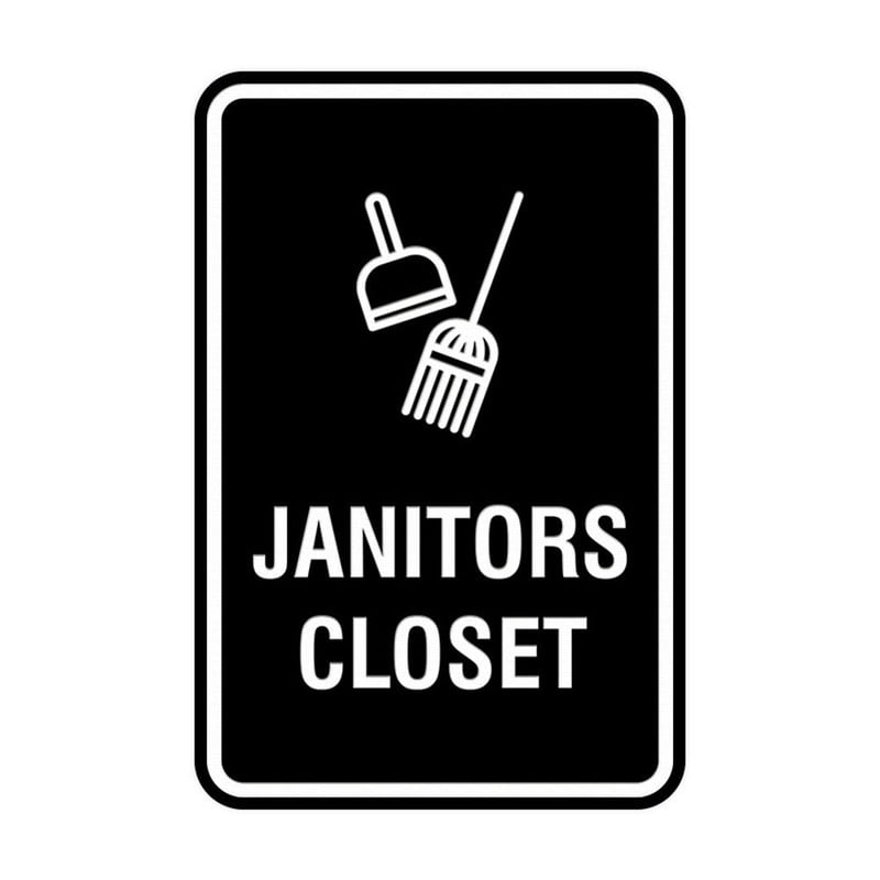 Janitors Closet Sign 8X12 Inch Rust Free Aluminum,Uv Ink Printing ...