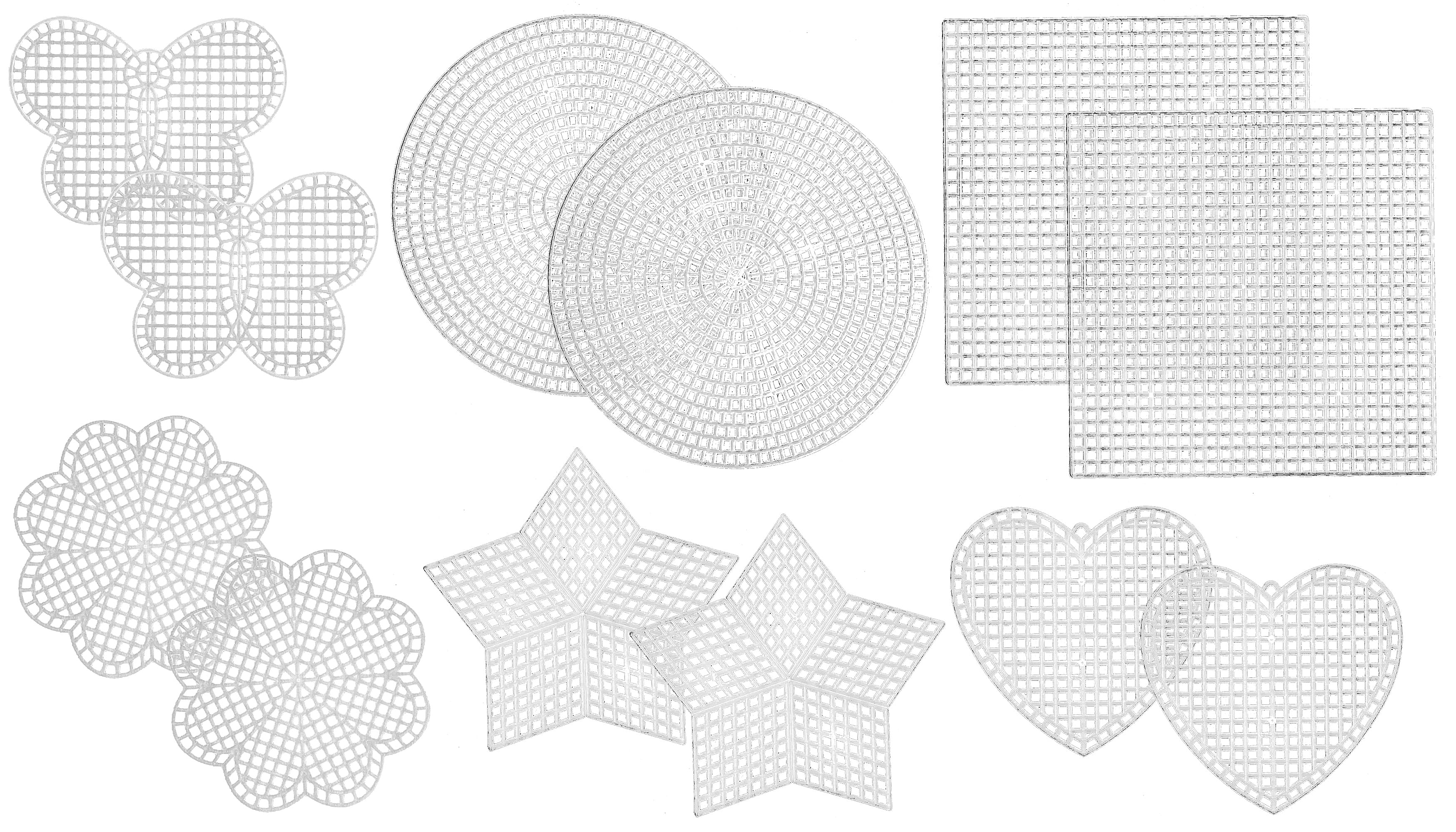 Janlynn 7 Count Clear Plastic Canvas, Pre-Cut Shapes (12 Pieces ...