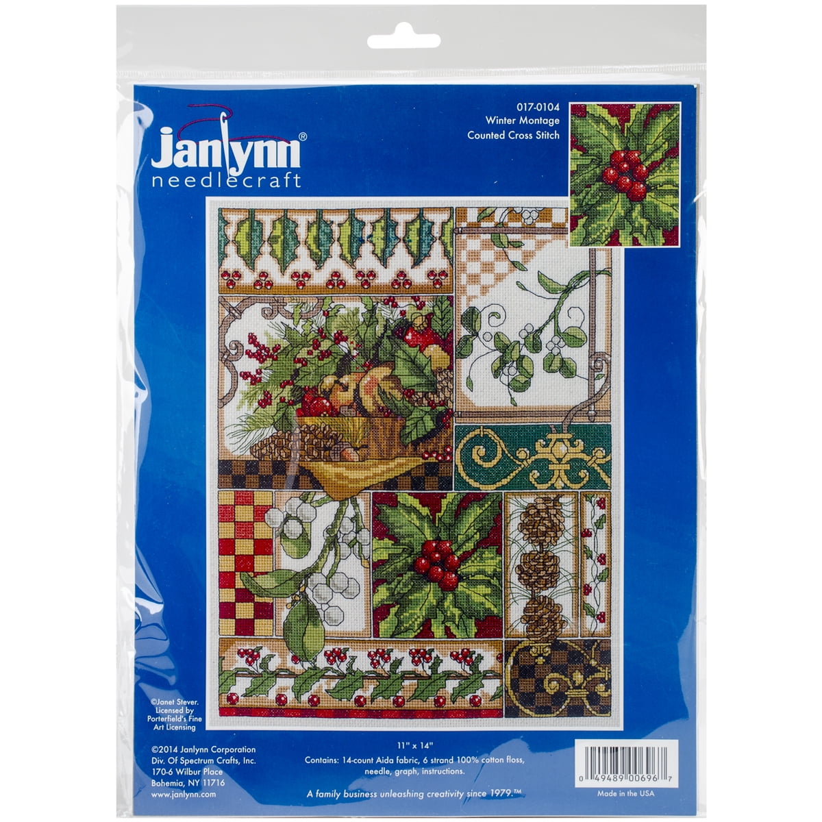 Janlynn Counted Cross Stitch Kit 11"X14"-Winter Montage (14 Count ...