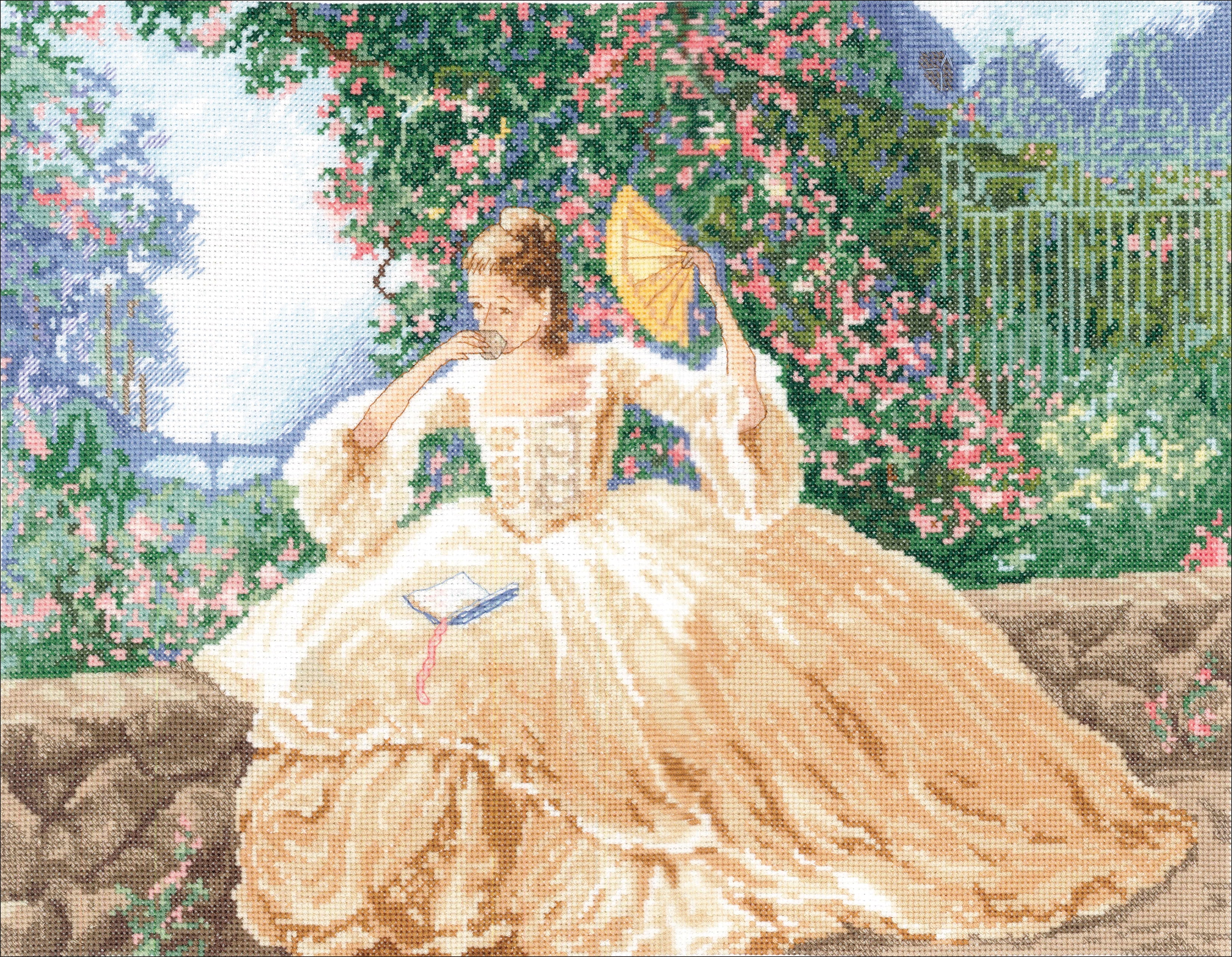 Janlynn Counted Cross Stitch Kit 16"X12"-Ringlets & Roses (14 Count ...