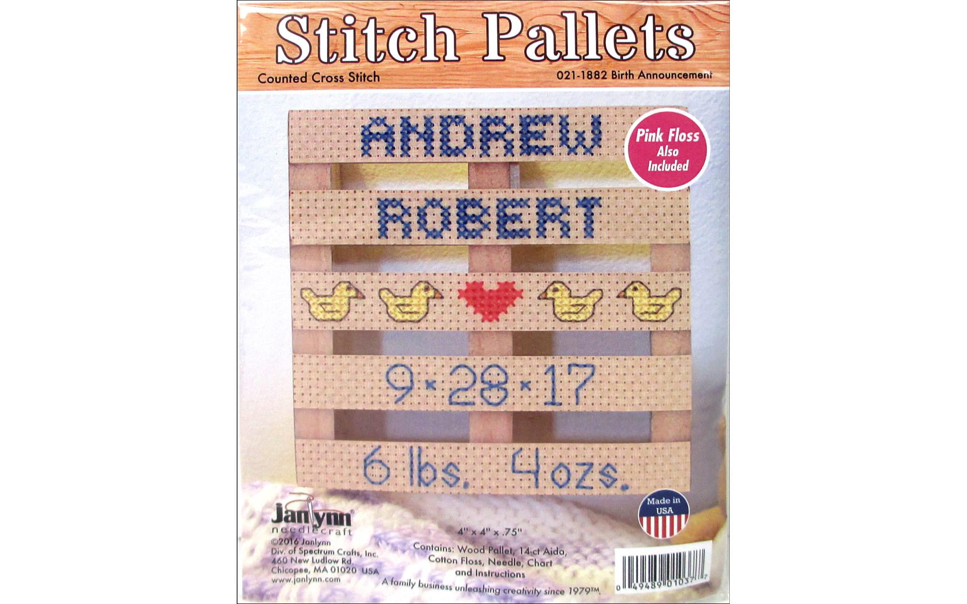 Janlynn Cross Stitch Kit Stitch Pallet Birth Ann - Walmart.com
