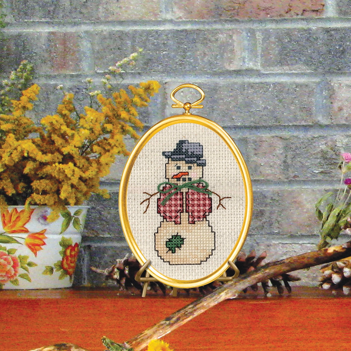 Janlynn Mini Counted Cross Stitch Kit 3"X4"-Dapper Snowman (14 Count ...