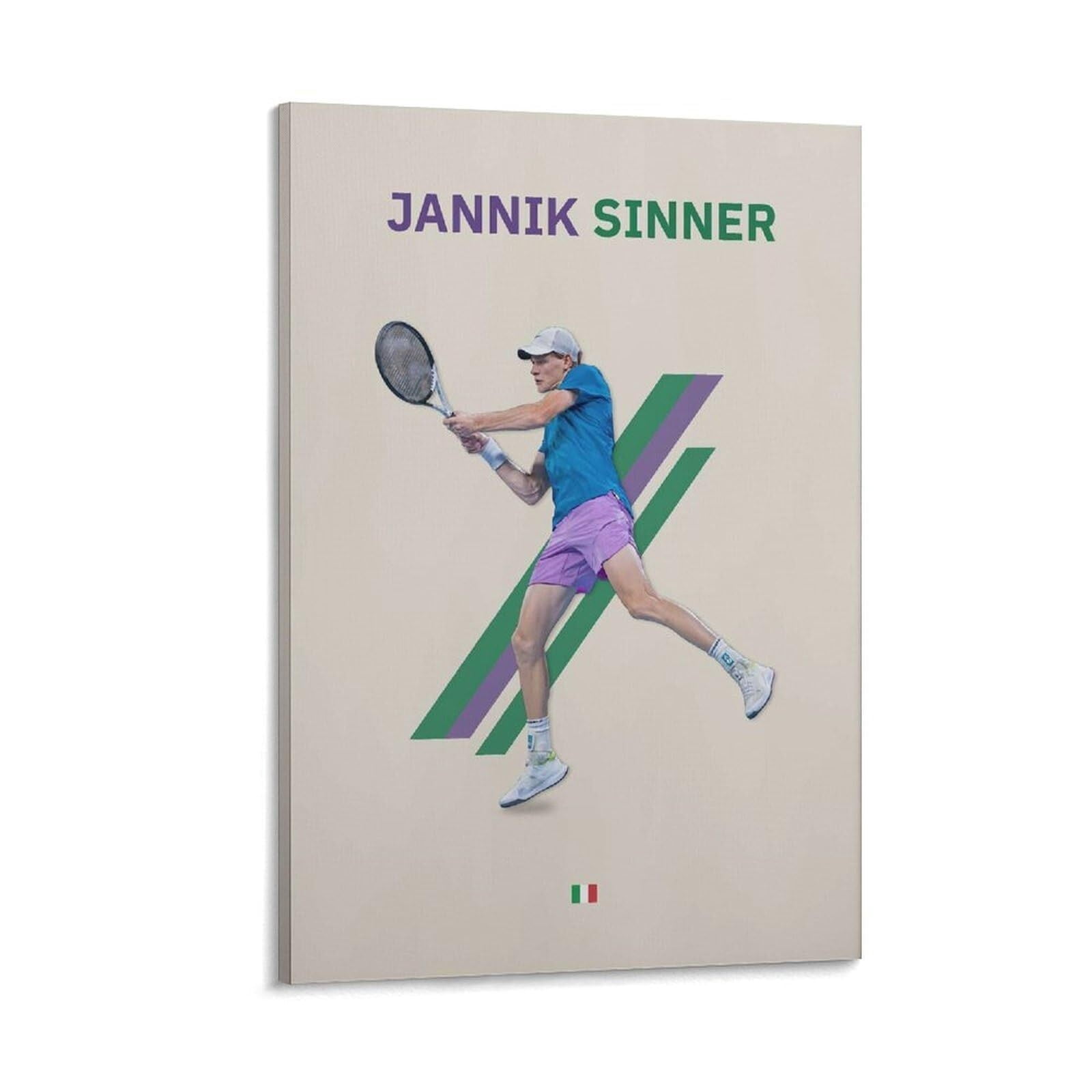 Jannik Sinner Poster Tennis Picture Canvas Poster (19) Canvas Wall Art ...