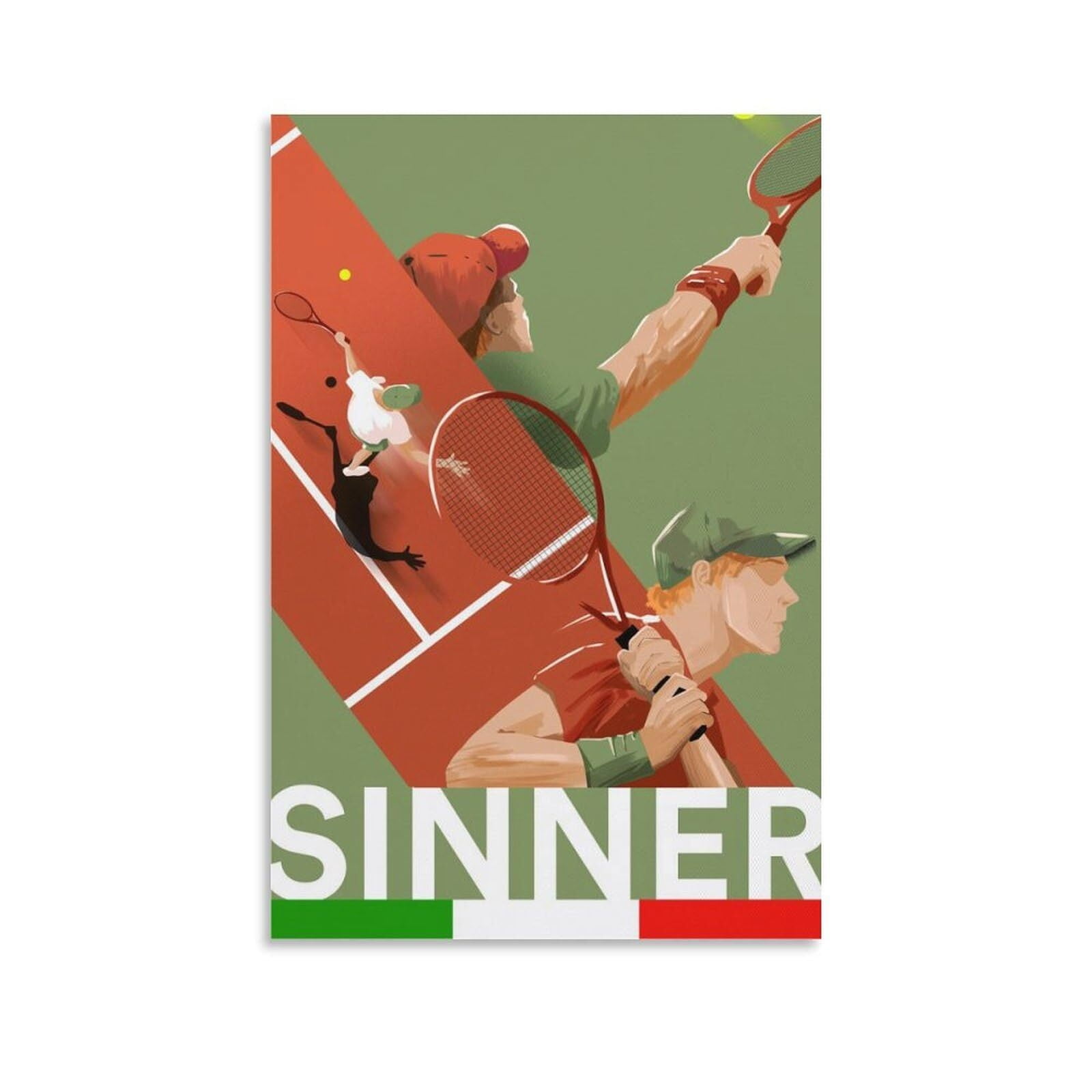 Jannik Sinner Poster Tennis Picture Canvas Poster (27) Posters Wall Art ...