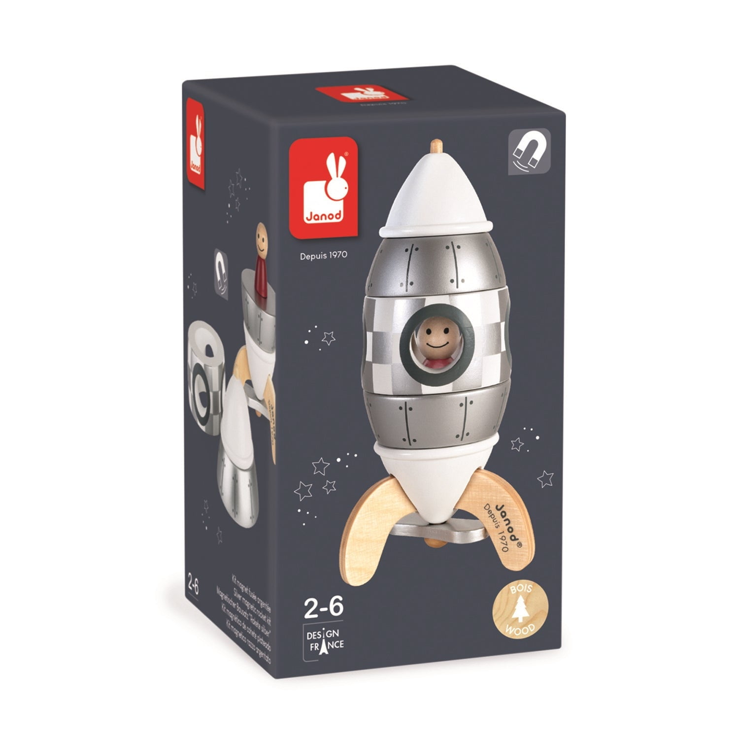 Janod : Kit Magnet Rocket silver - Walmart.com