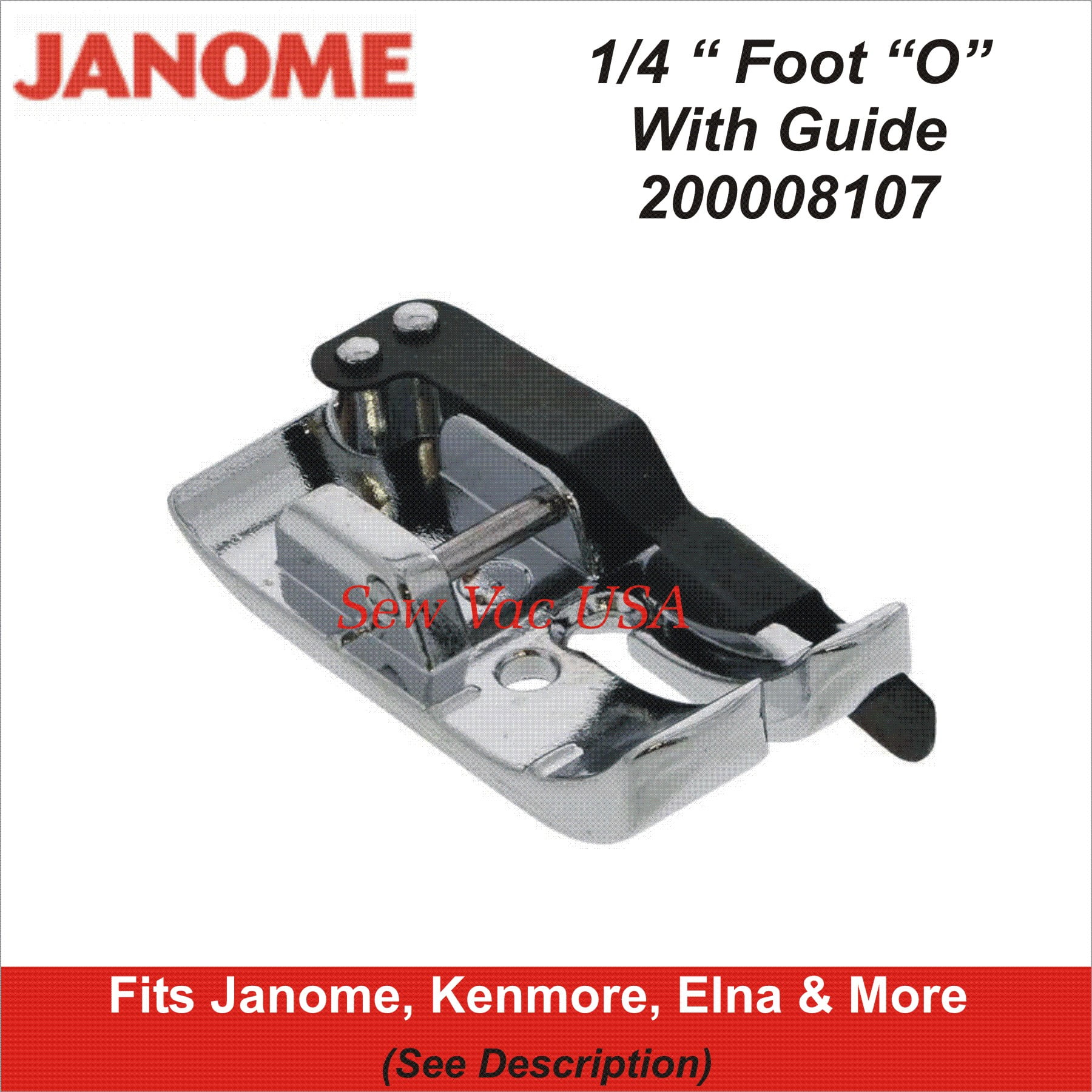 Janome 1/4 Inch Quilting Foot (O) 200008107 Fits Janome Models In ...