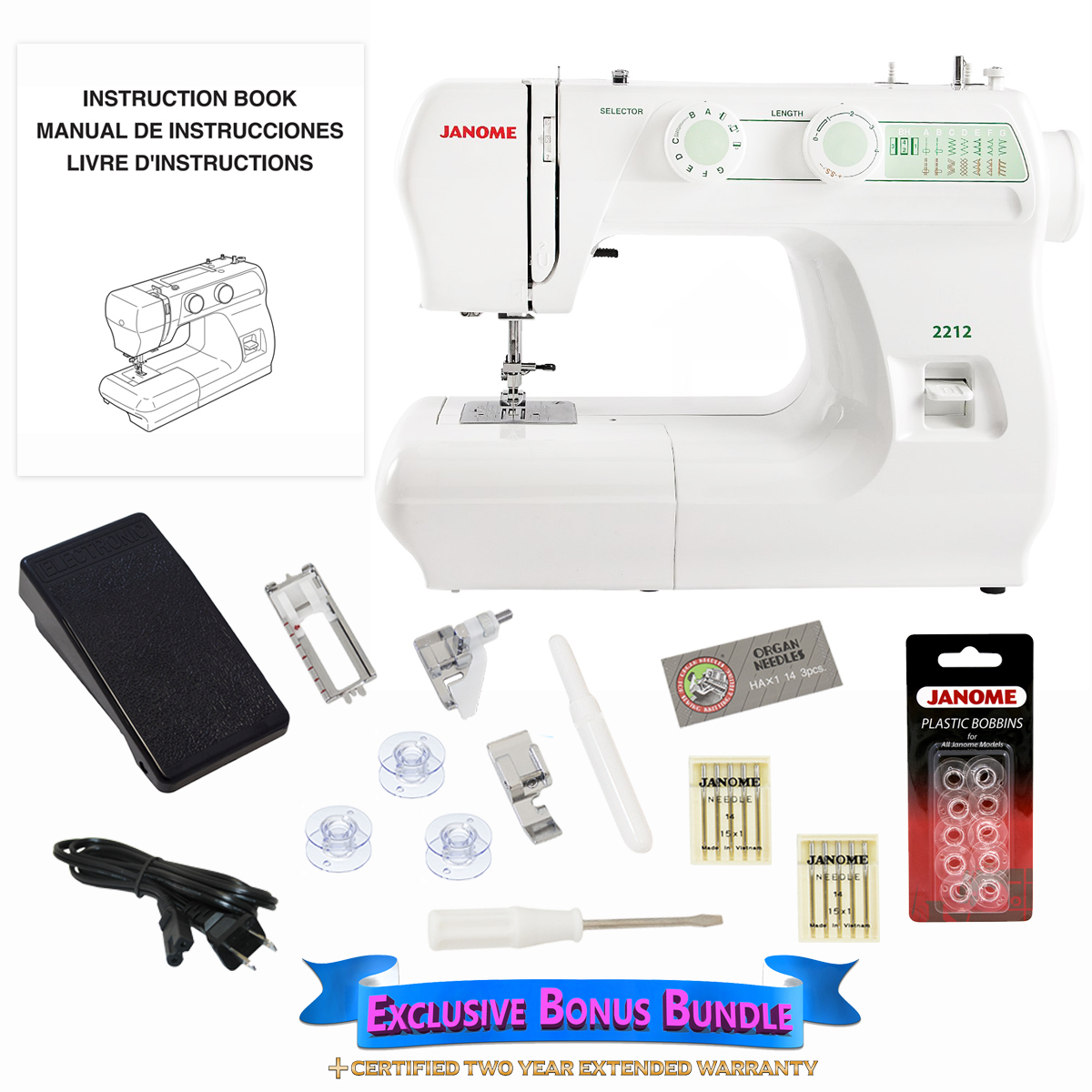 Janome 2212 Sewing Machine - Walmart.com