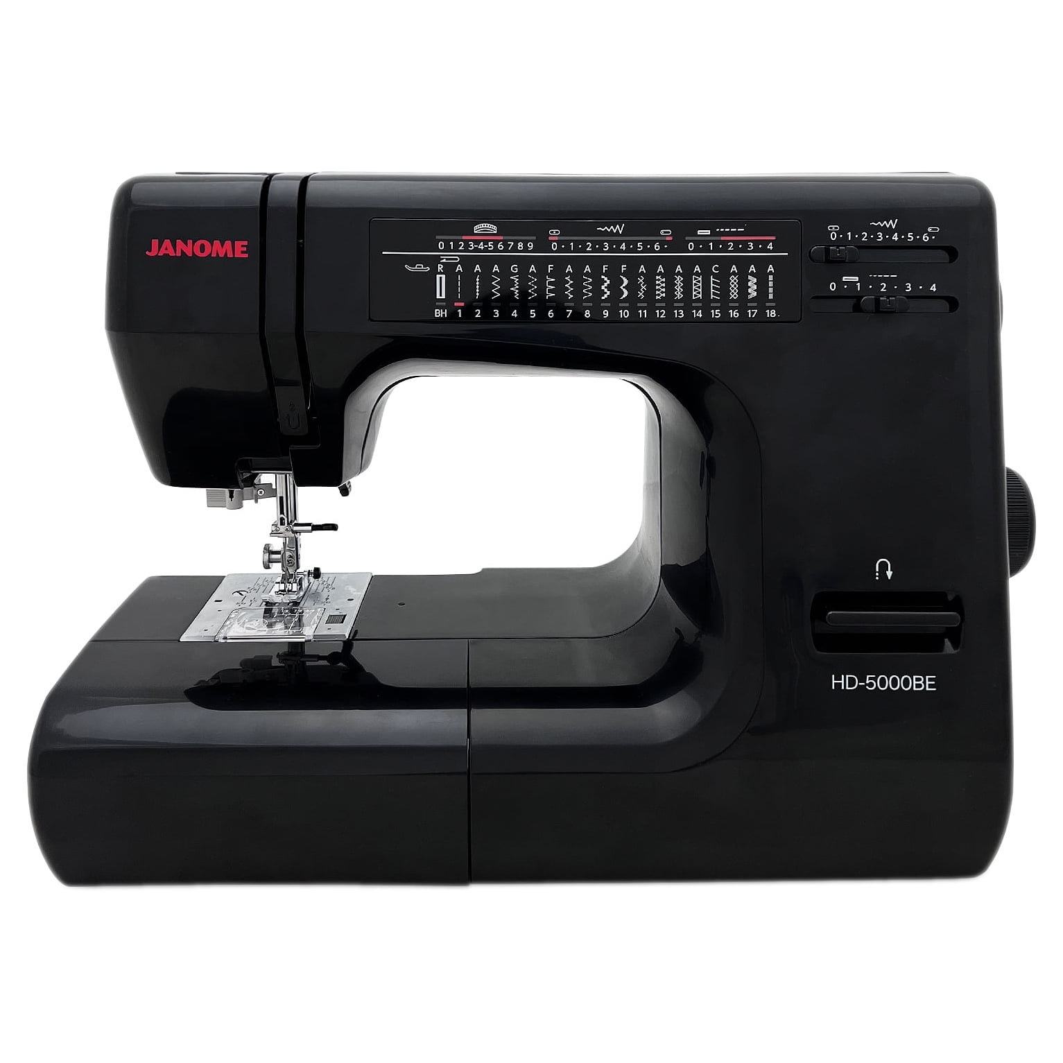Janome HD5000 Home Industrial Heavy Duty Sewing Machine with Speed Control, Black Edition ...