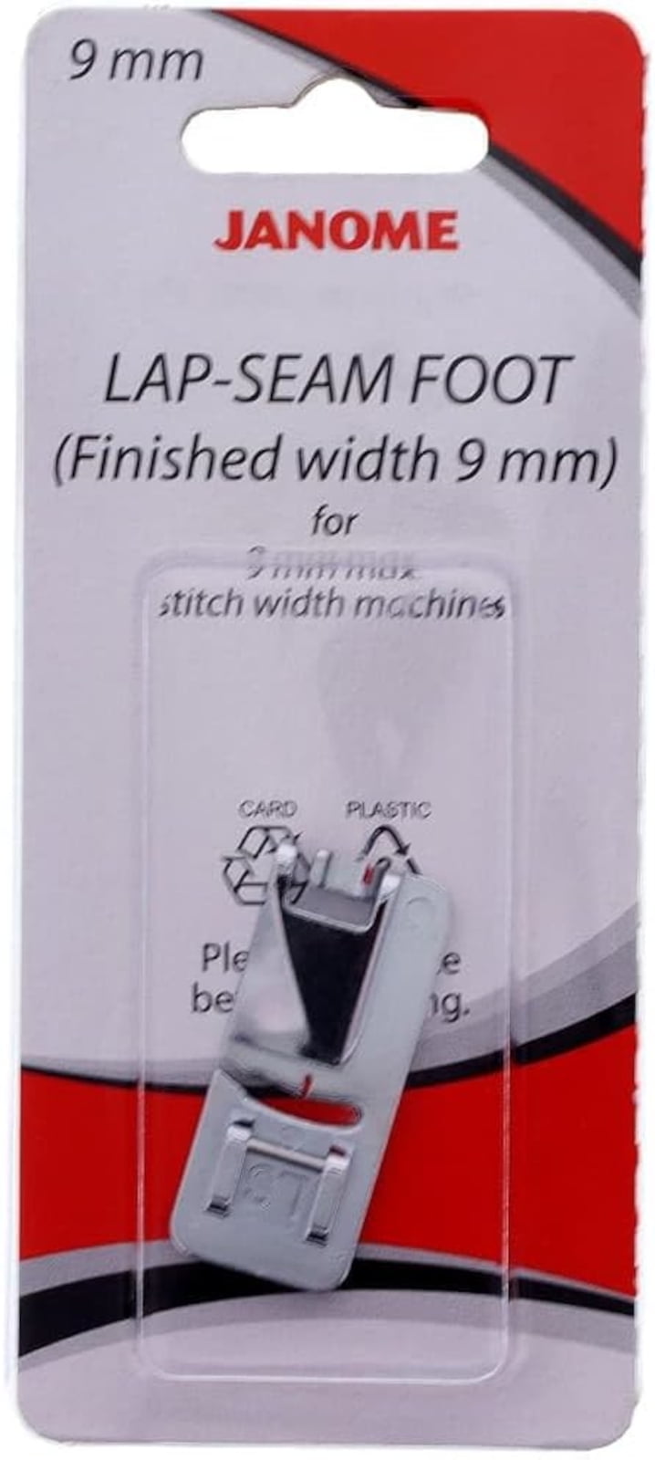 Janome Lap-Seam Foot Finished Width 9 mm 202463007 - Walmart.com