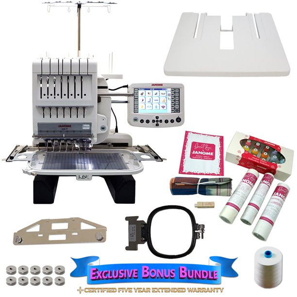 Janome MB-7 Embroidery Machine with Exclusive Bonus Bundle - Walmart ...