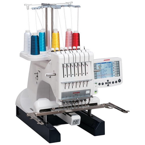 Janome MB-7 Seven-Needle Embroidery Machine w/ Exclusive Platinum ...