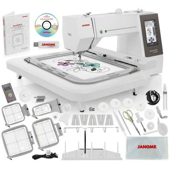 Janome Memory Craft 550e LE Embroidery Machine Bundle - Includes ...