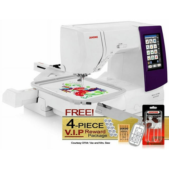 Janome Memory Craft 9850 Computerized Sewing & Embroidery Machine with ...