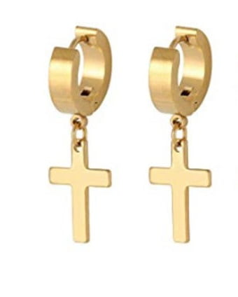 Janrevotw 1 Pair Of Cross Earrings For Men And Women Stainless Steel ...