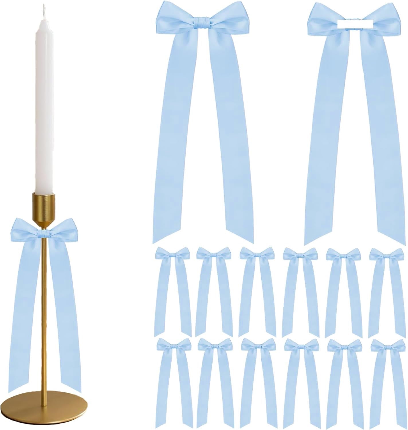 Janrevotw 12 Pcs Shower Self Adhesive Bows for Candlestick Decoration ...