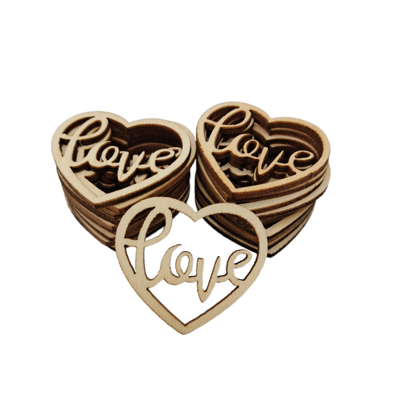 Janrevotw 50 Pieces Love Heart Wooden Alphabet Wedding Supplies ...