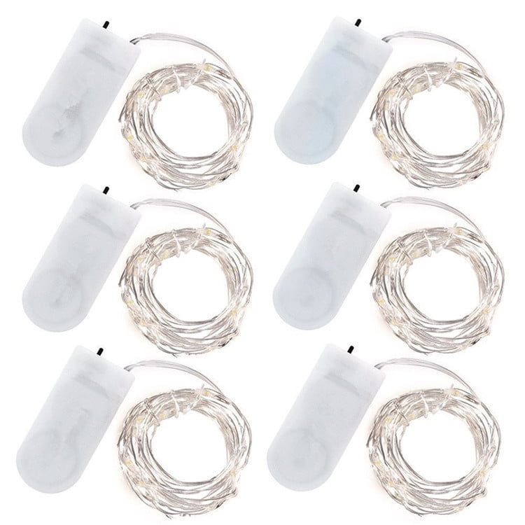 Janrevotw 6 Pack Fairy Lights Battery Operated - Waterproof Mini ...