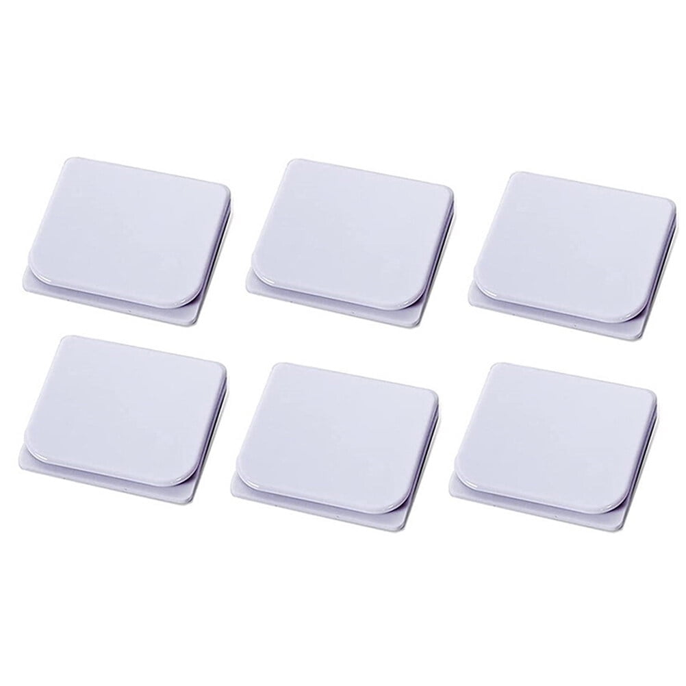 Janrevotw 6 Piece Shower Curtain Clips Curtain Clips Multi-Functional Non-Marking Fixing Clips ...