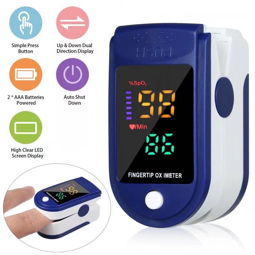 Janrevotw Fingertip Pulse Oximeter Finger Oxygen Saturation Monitor ...