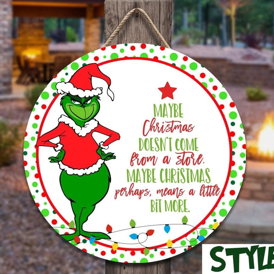 Janrevotw Grinch Christmas Decorations, Grinch Christmas Door Signs ...