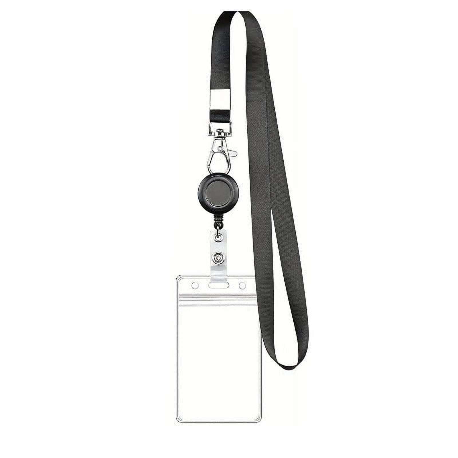Janrevotw Id Lanyard Elastic Clip Id Card Holder Set Pvc Id Card Holder ...