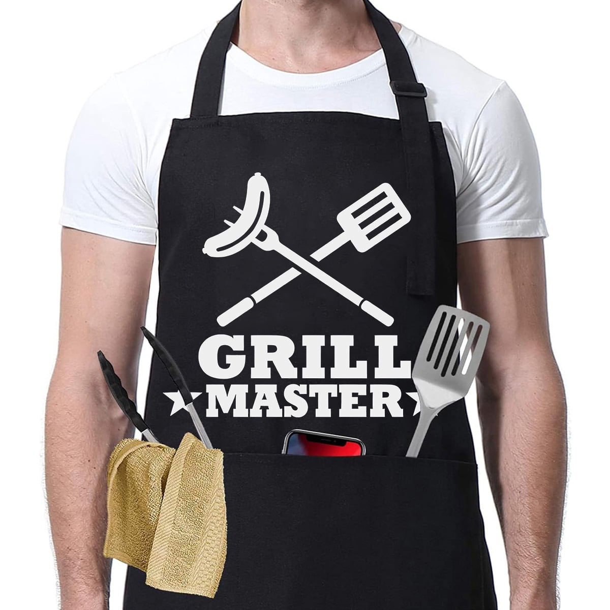 Janrevotw Men'S Chef Apron, Funny Saying Apron, Bbq Cooking Apron, Men ...
