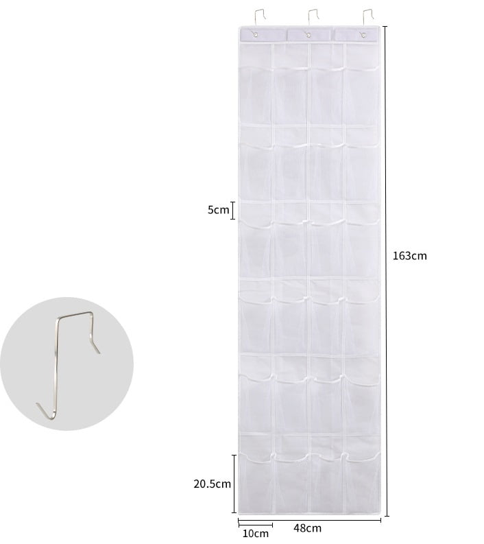 Janrevotw Mesh Shoe Storage Hanging Pockets Over The Door Shoe Storage ...