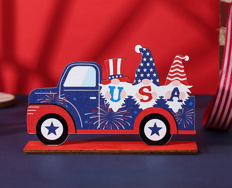 Janrevotw Patriotic Table Decorations 4th Of July Wooden Table ...