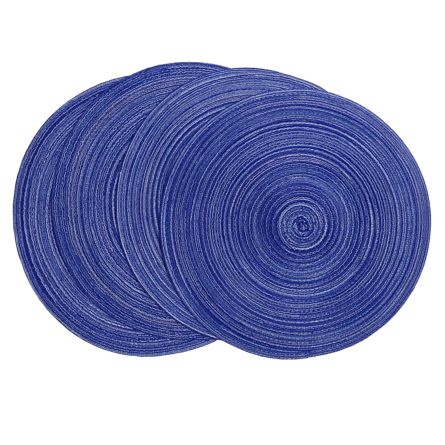 Janrevotw Set Of 4 Round Anti-Scald Woven Placemats Cotton Yarn ...