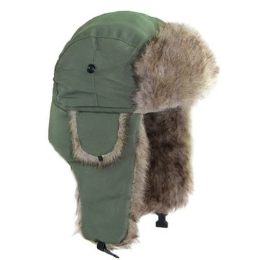 Winter Unisex Bomber Hats Earflap Faux Fur Hat Goggles Trapper Pilot ...