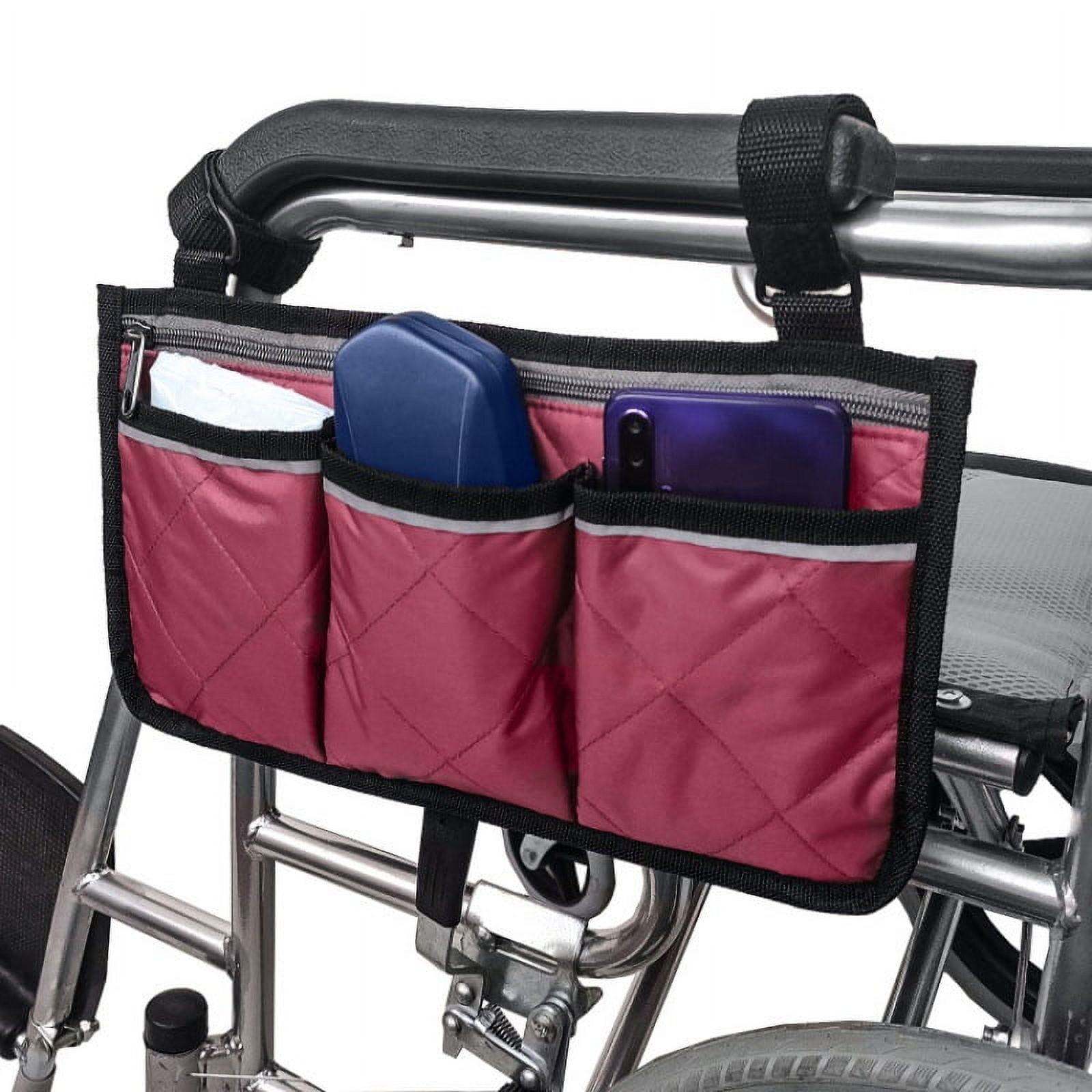 Janrevotw Wheelchair Side Organizer Large Walker Tote With Cup Holder ...