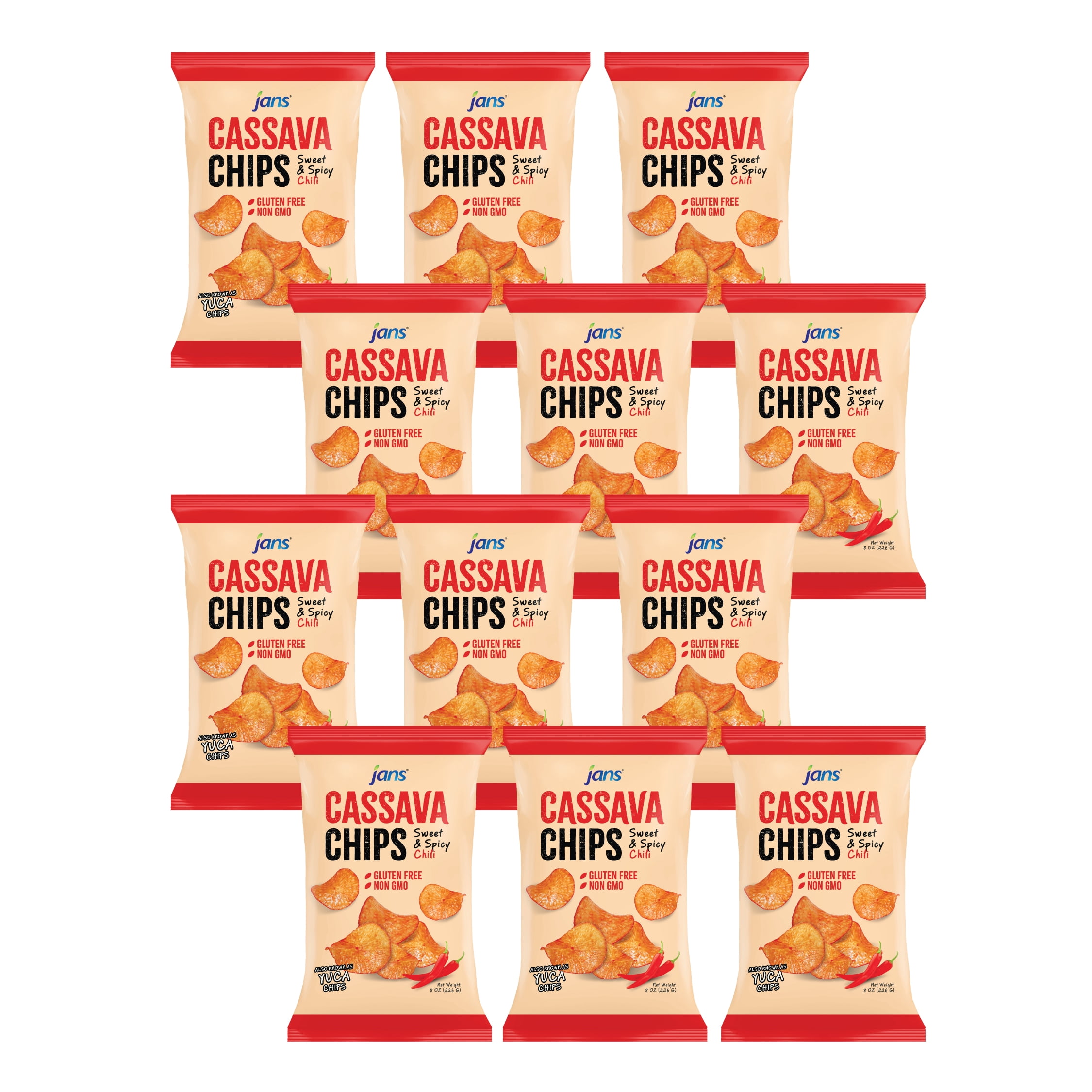 Jans Roots Chips - Cassava Balado (Sweet & Spicy Chili) Flavor 8oz ...