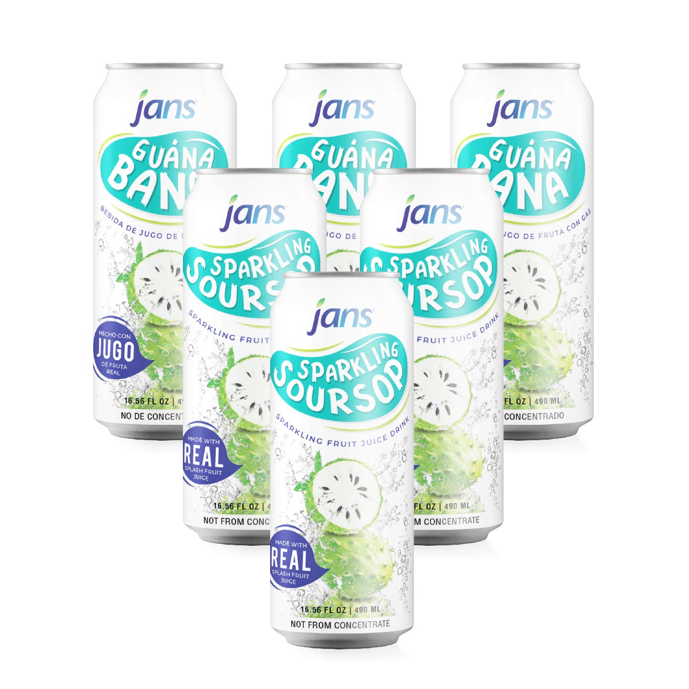 Jans Sparkling Soursop/Guanabana Juice, 16.57 fl oz | Ready-to-Go in a ...