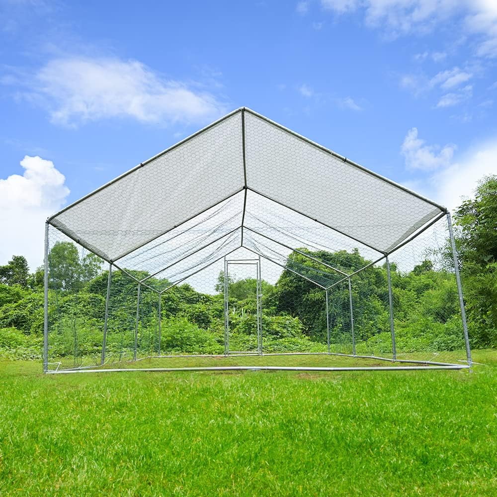 Jansaimei Safety 10ft Metal Chicken Coop for 5 Chickens, Spire Shaped ...