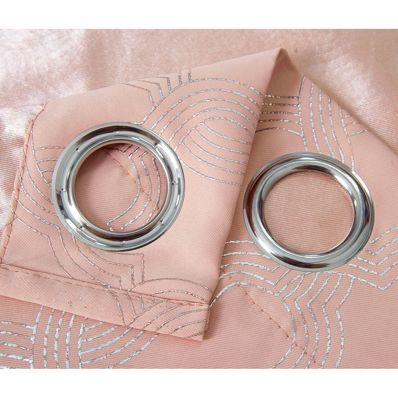 Jansen Geometric Blackout Window Curtain Panel 90 inches Blush ...