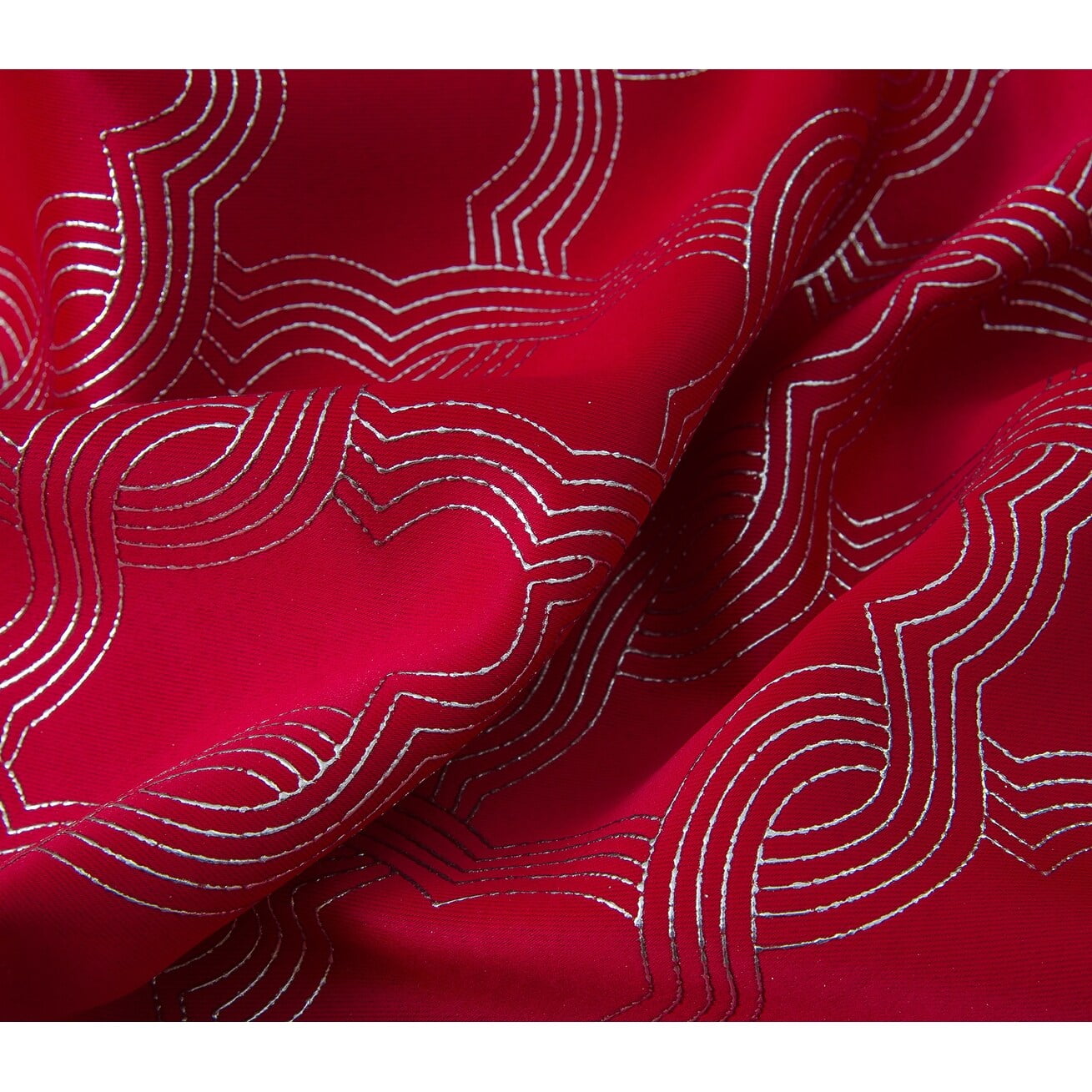 Jansen Geometric Blackout Window Curtain Panel 90 inches Red - Walmart.com