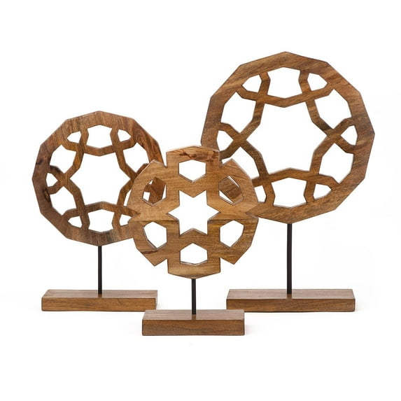 Jansen Wood Carved Sculptures - Set of 3 - Walmart.com