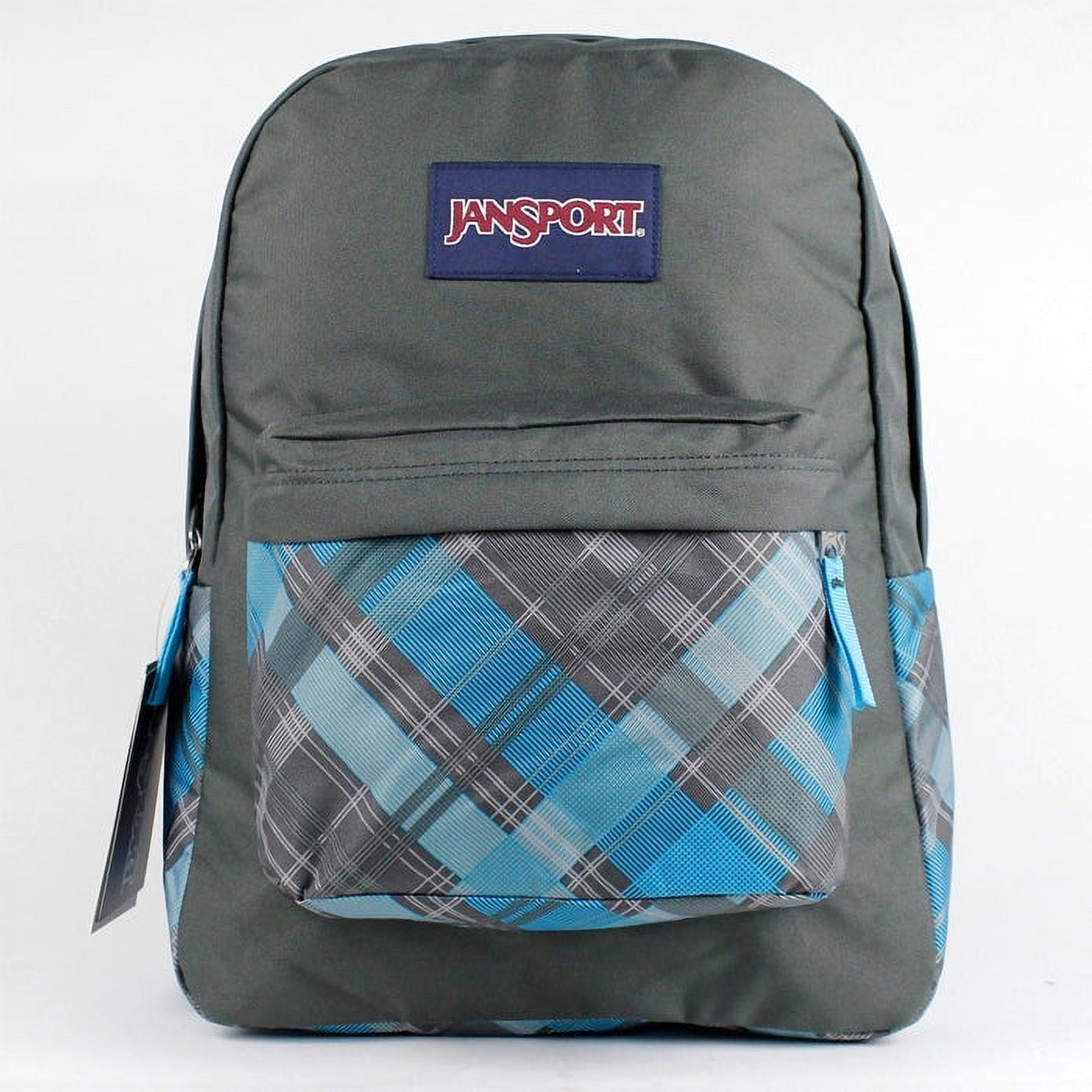 Jansport Blue Sidways Plaid Backpack 16" Large Superbreak - Walmart.com