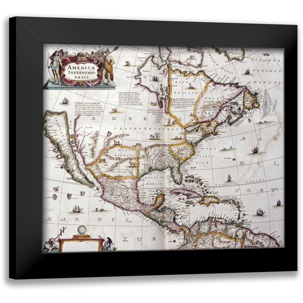 Janssonius, Joannes 13x12 Black Modern Framed Museum Art Print Titled ...