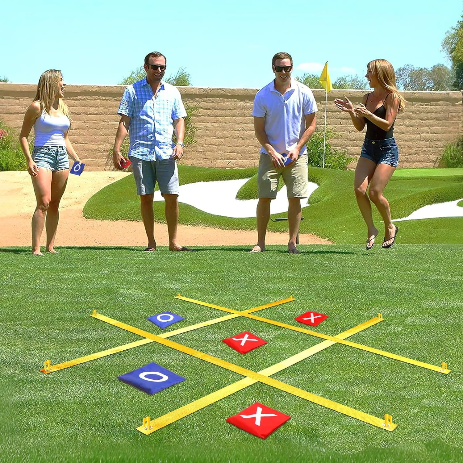 Jansun Giant Tic Tac Toe Outdoor Game, 4 Ft x 4 Ft Portable Tic Tac Toe ...