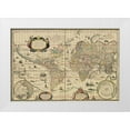 Jansz, Willem 24x17 White Modern Wood Framed Museum Art Print Titled - Explorers World 1630 Blau ...