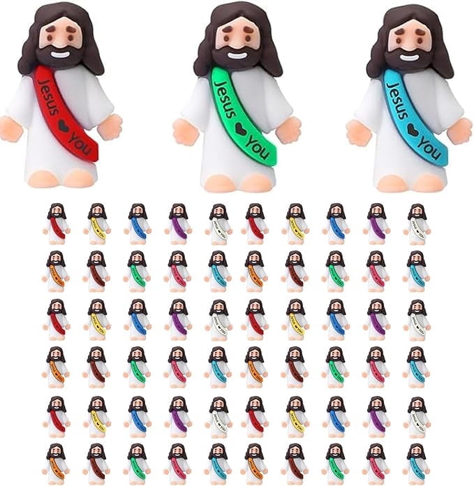 Januofit 100pcs Little Jesus Figures, Mini Jesus Figurines in Bulk ...