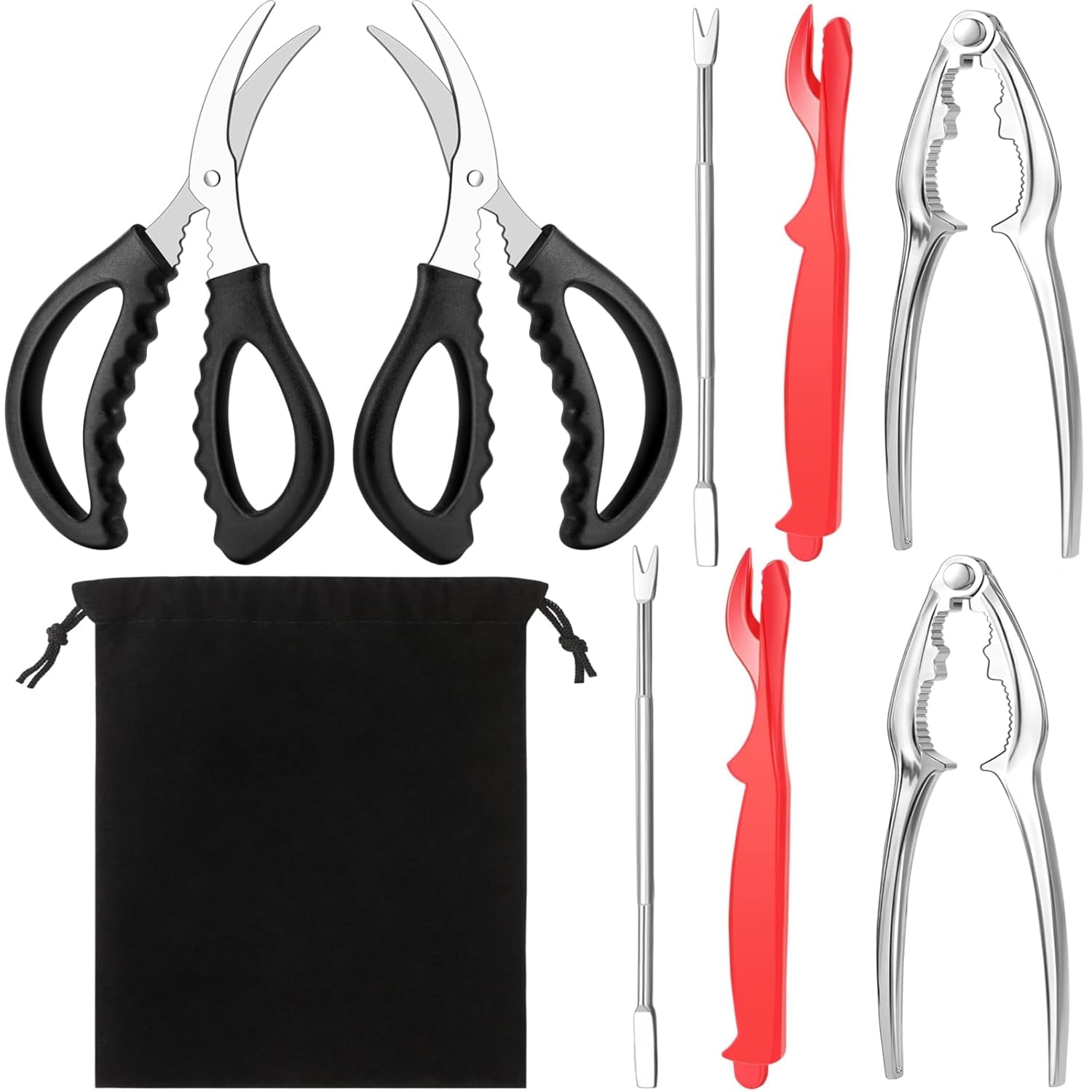 Januofit 8Pcs Crab Cracker Tool Set, Stainless Steel Crab Crackers ...