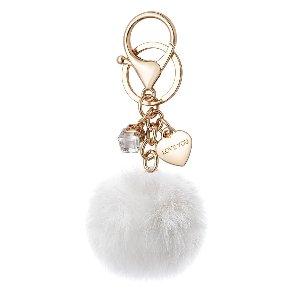 Januofit Fashion Keychain for Women, Cute Heart Bling Key Chain ...