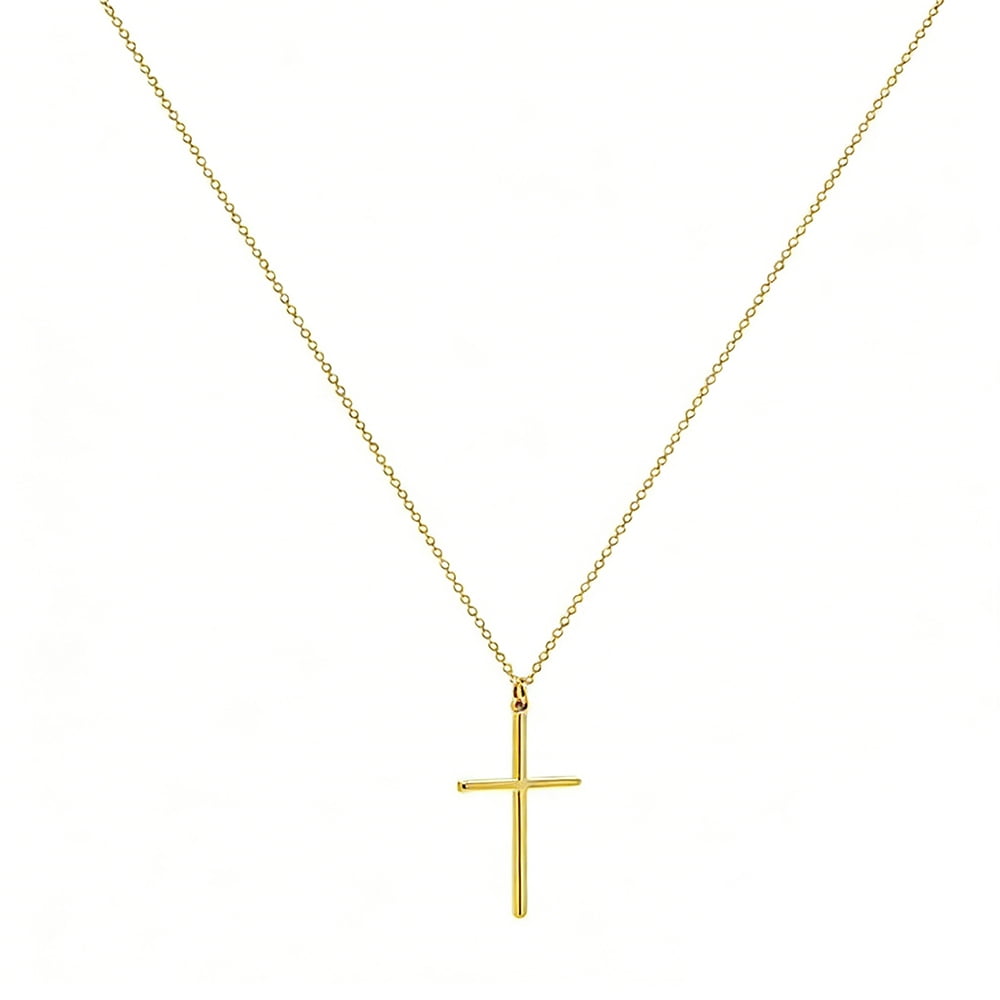 Januofit Gold Cross Necklace for Women - Dainty 14K Gold Plated Cross ...